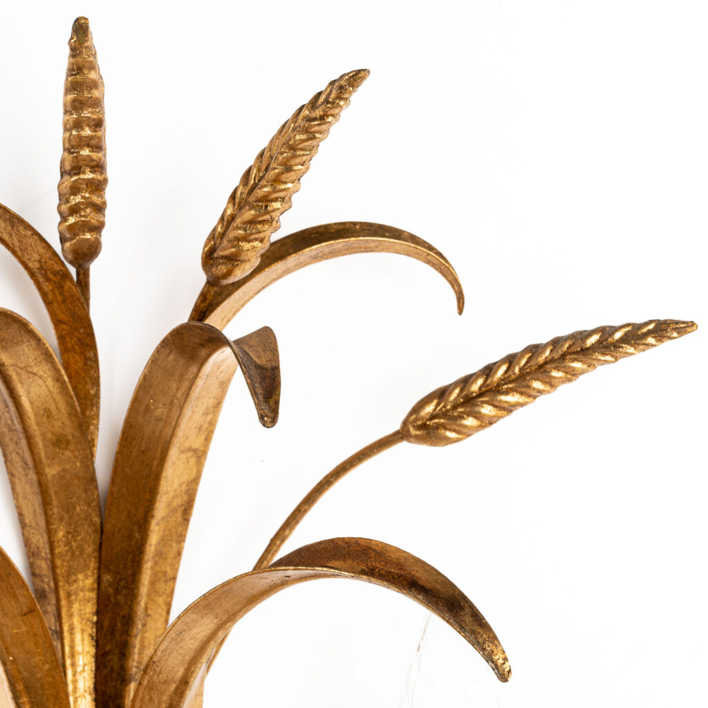 1960s Gilt Metal Wheat Wall Sconce, Hollywood Regency - Patrick Berger ...